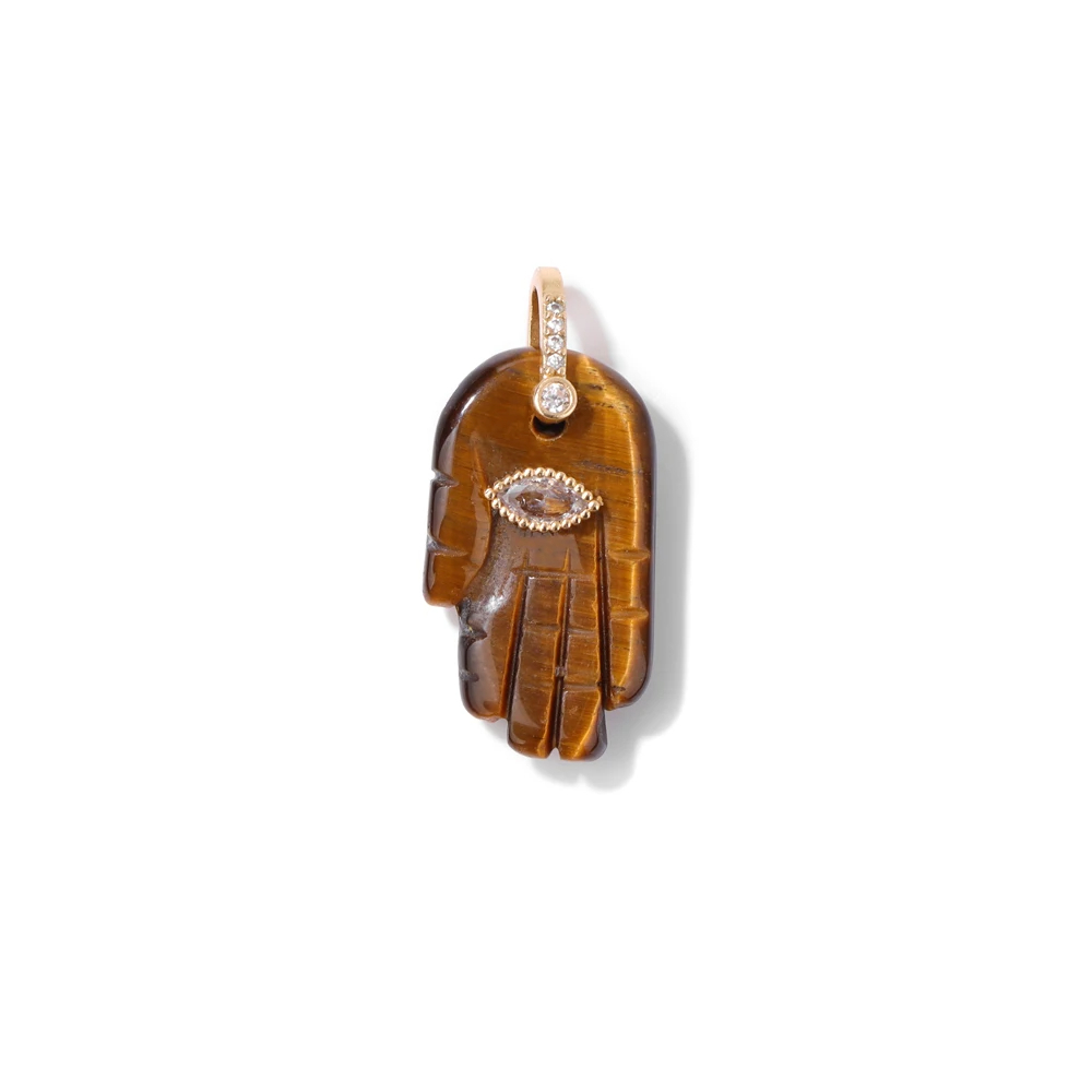 Pendentif pierre naturelle main de Fatima • Mon Pendentif