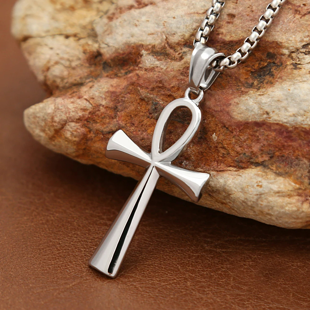 Pendentif croix Ankh argentée • Mon Pendentif